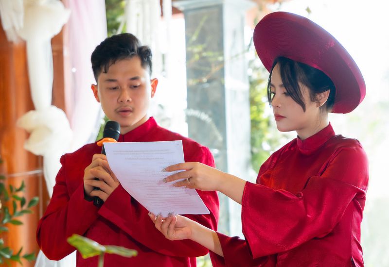 Vợ chồng Thái Trinh - Thái Minh tổ chức lễ hằng thuận đầy ý nghĩa - Sài Gòn Choice